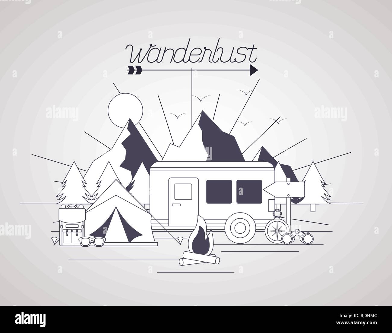 Wanderlust vacations Stock Vector Images - Alamy