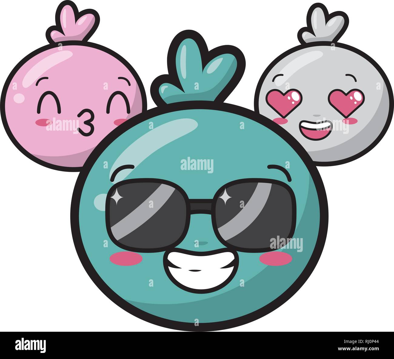 kawaii cute faces expression Stock Vector Image & Art - Alamy