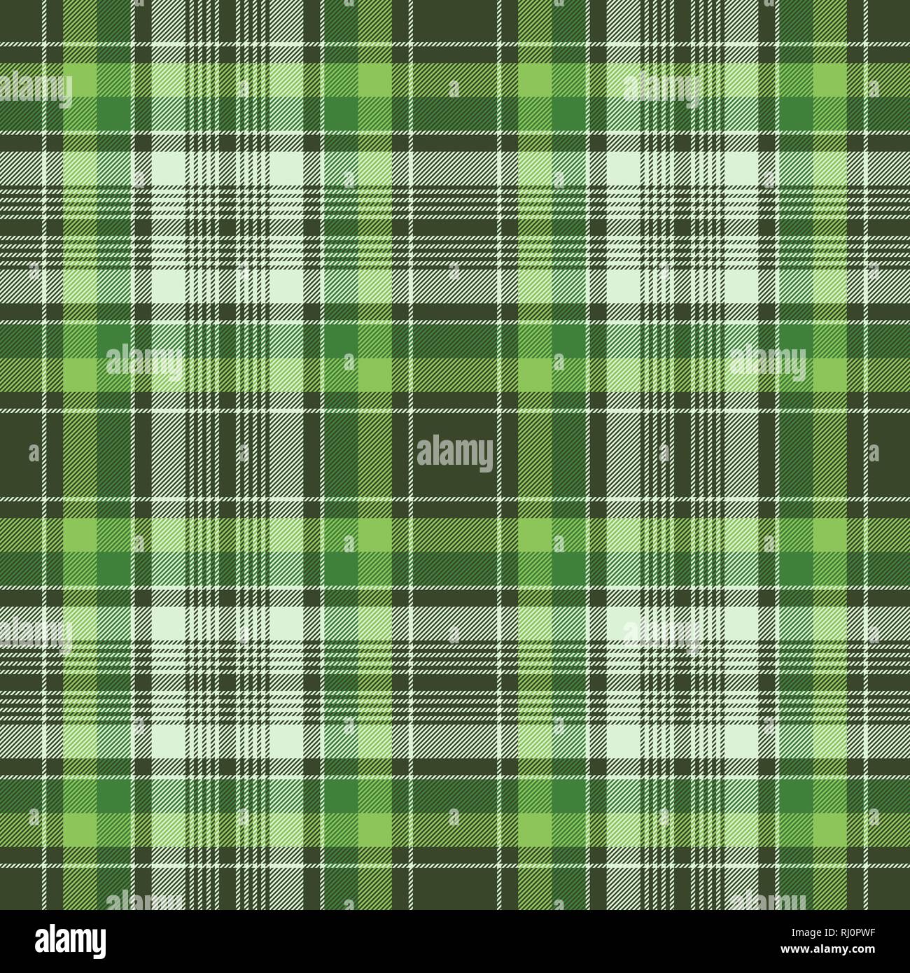 Green irish check fabric plaid seamless fabric texture. Vector ...