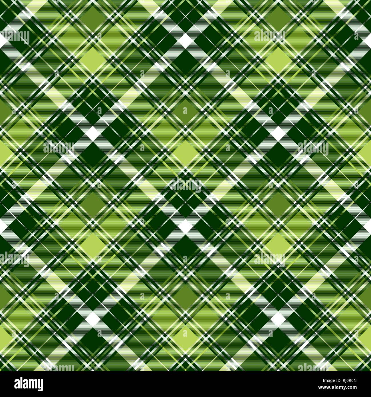 Green irish diagonal abstract plaid seamless pattern. Vector ...