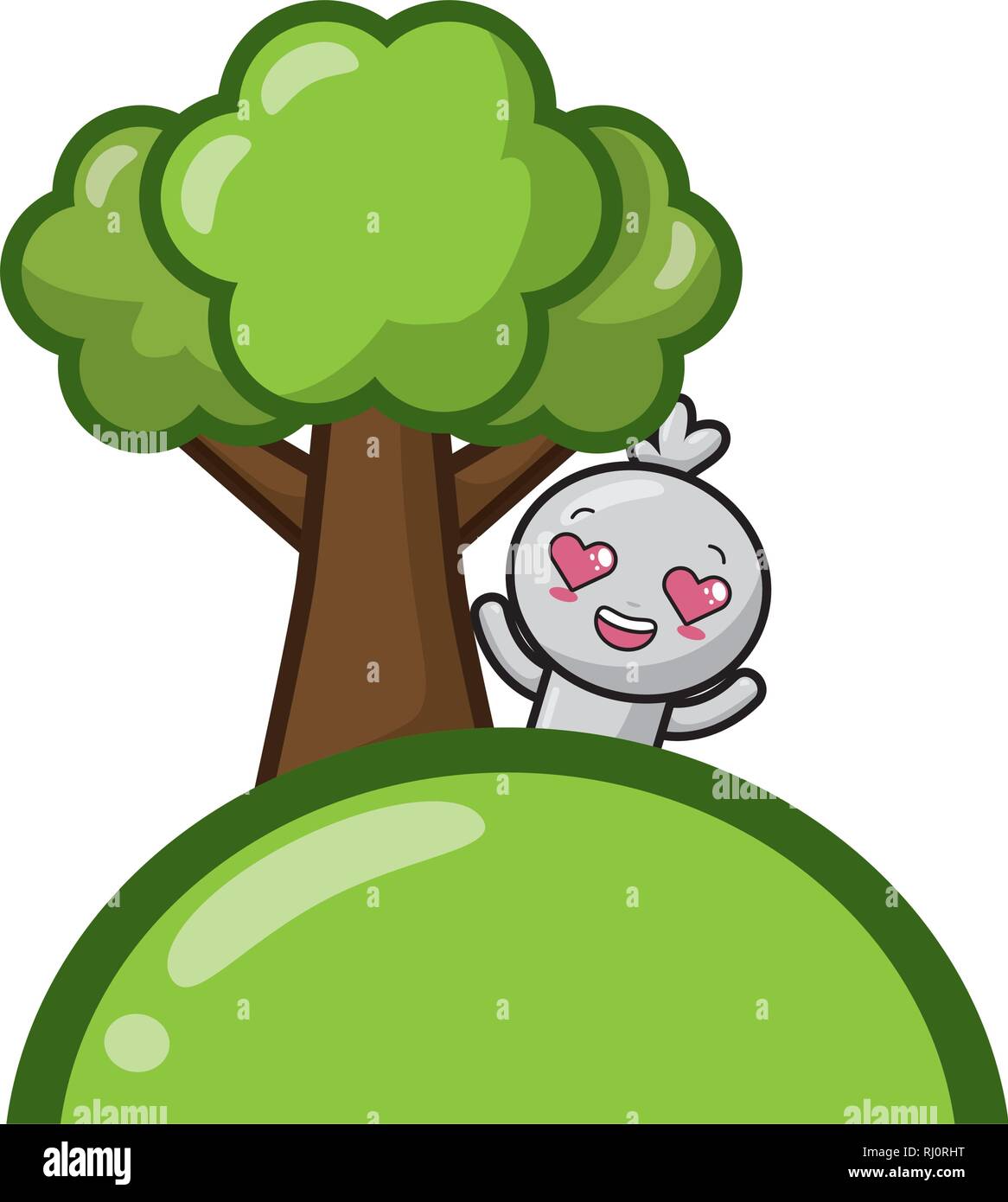 kawaii cartoon doll love tree Stock Vector Image & Art - Alamy