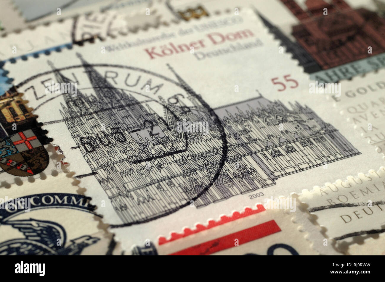 Postage stamp of Germany. UNESCO World Heritage, shows Cologne ...