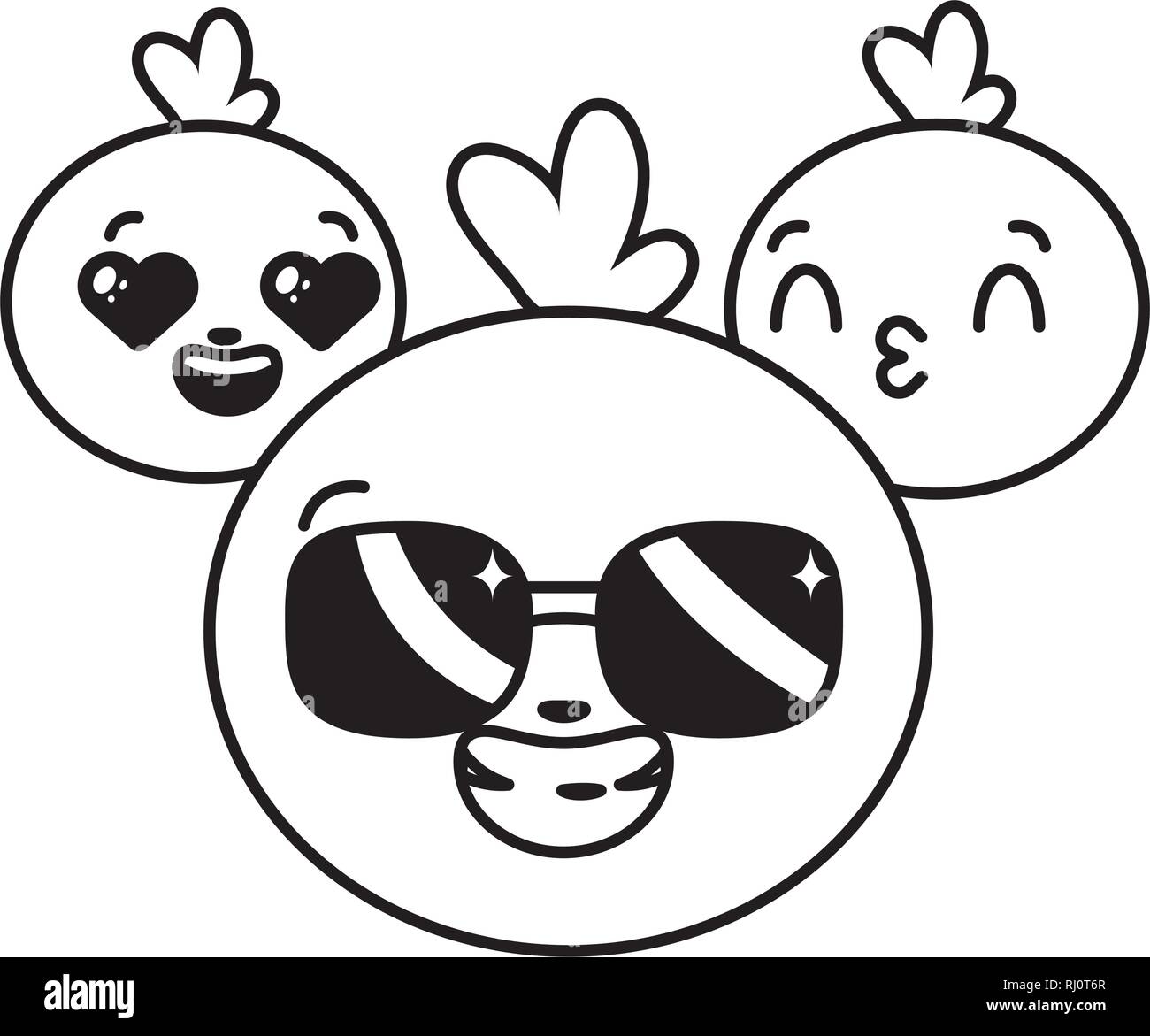 Kawaii Cute Faces Expression Stock Vector Image And Art Alamy 2854