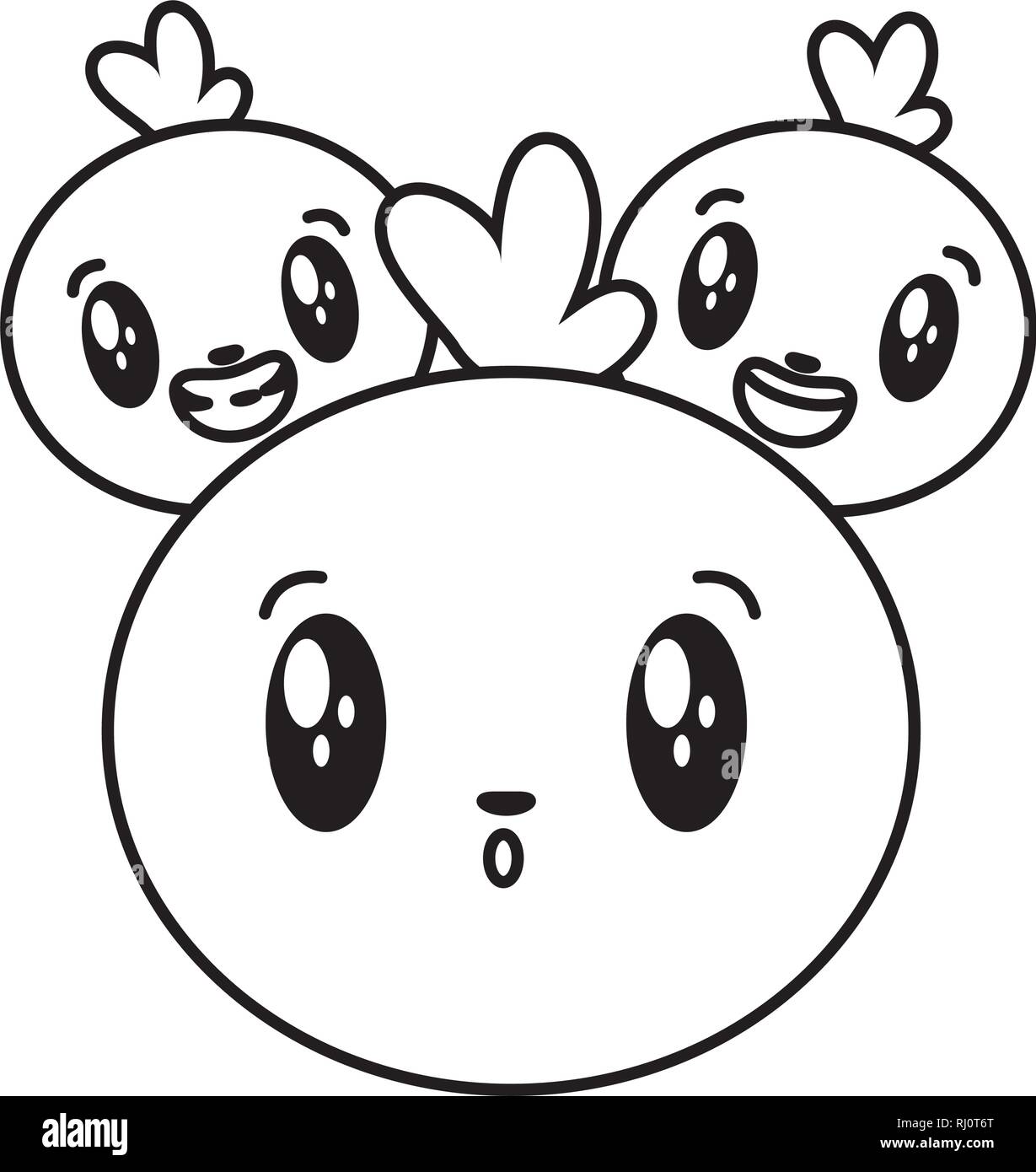 Kawaii Cute Faces Expression Stock Vector Image And Art Alamy 3469