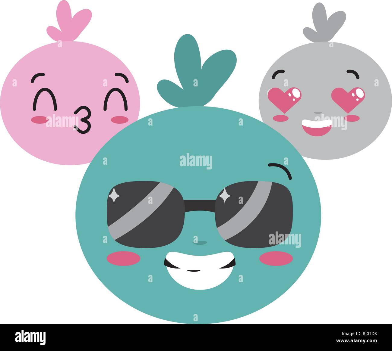 Kawaii Cute Faces Expression Stock Vector Image And Art Alamy 6553