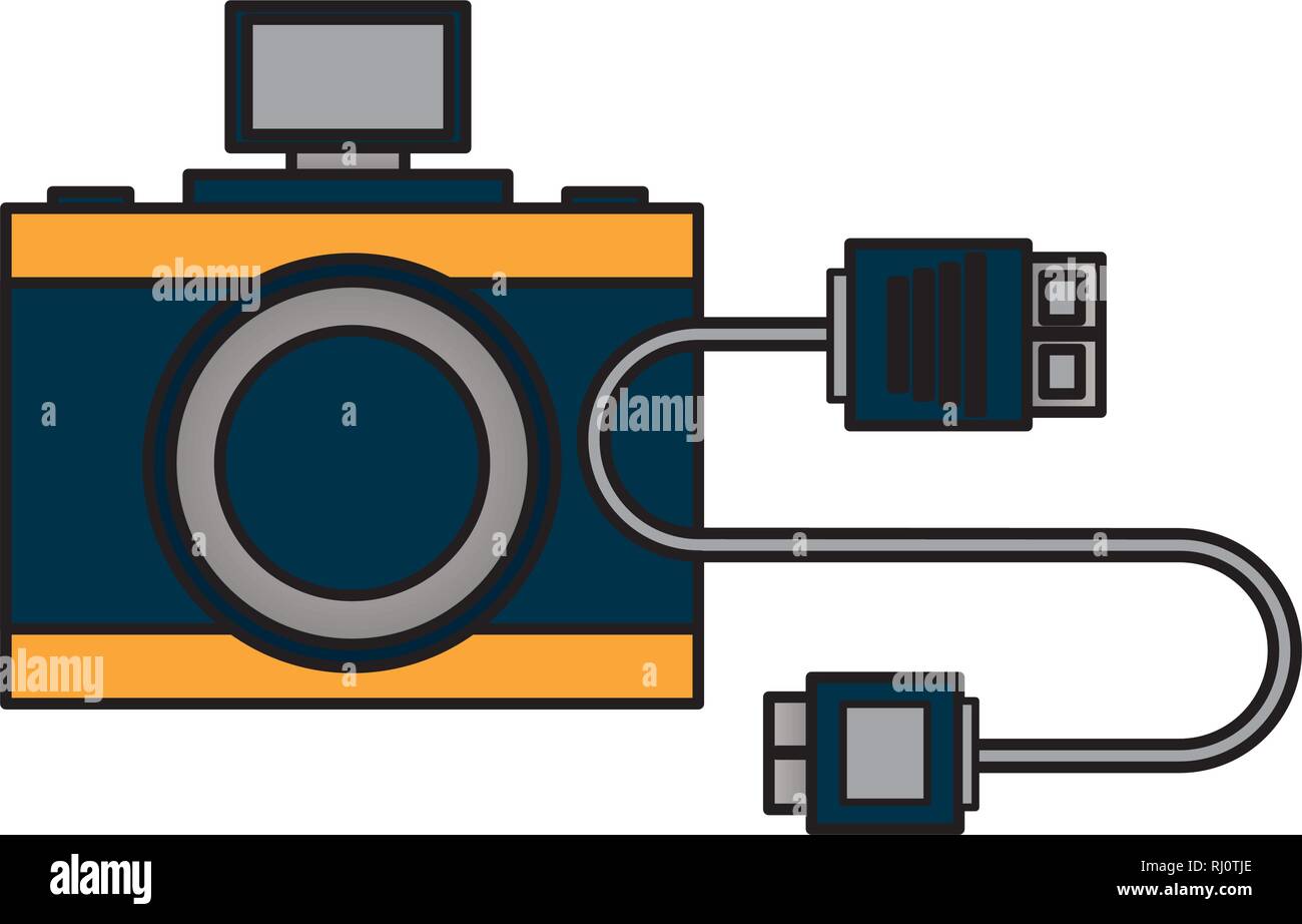 photography camera and connector cable Stock Vector Image & Art - Alamy