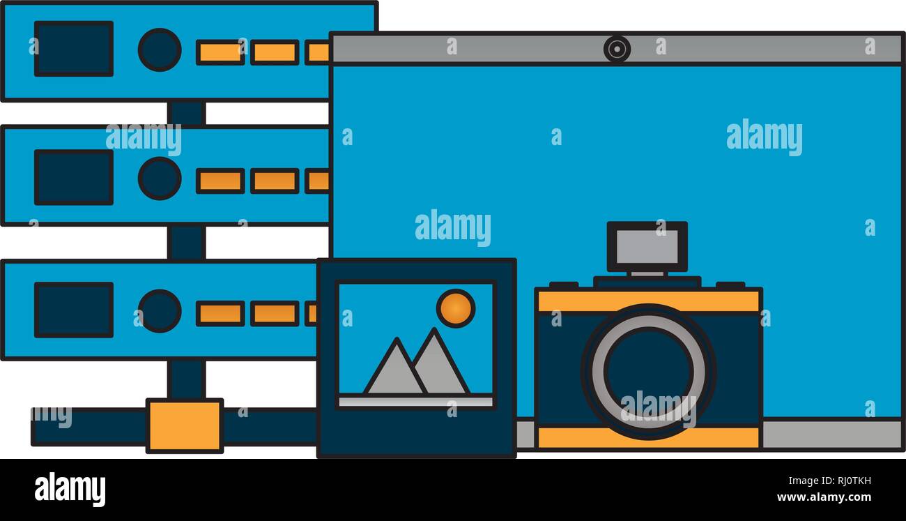 Tablet and camera Stock Vector Images - Alamy