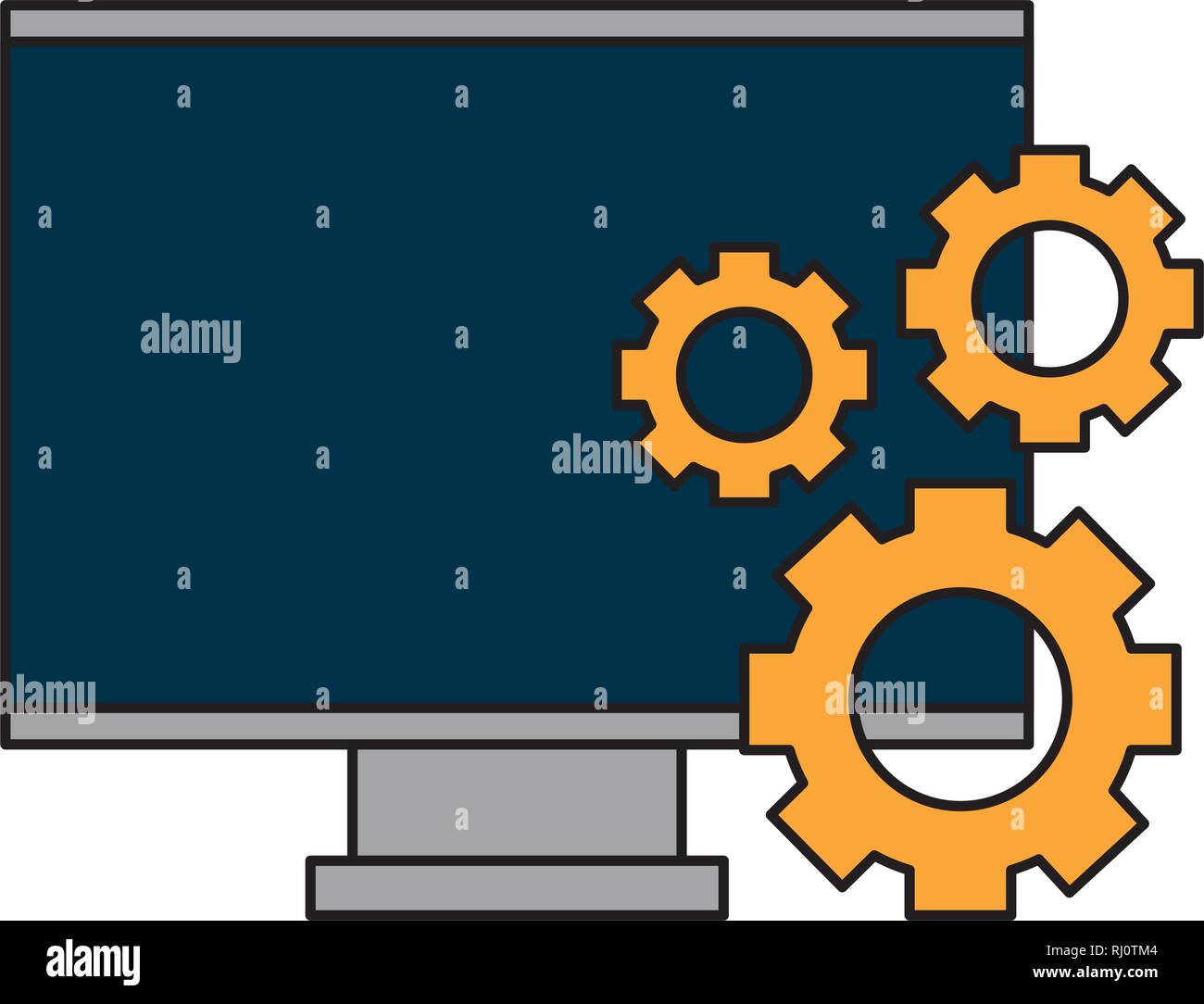 Screen gears symbol Stock Vector Images - Alamy