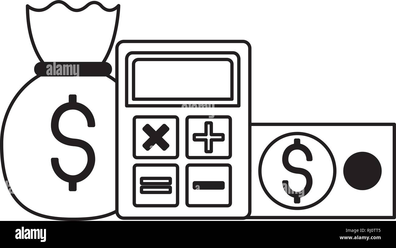 money bag calculator banknote Stock Vector Image & Art - Alamy