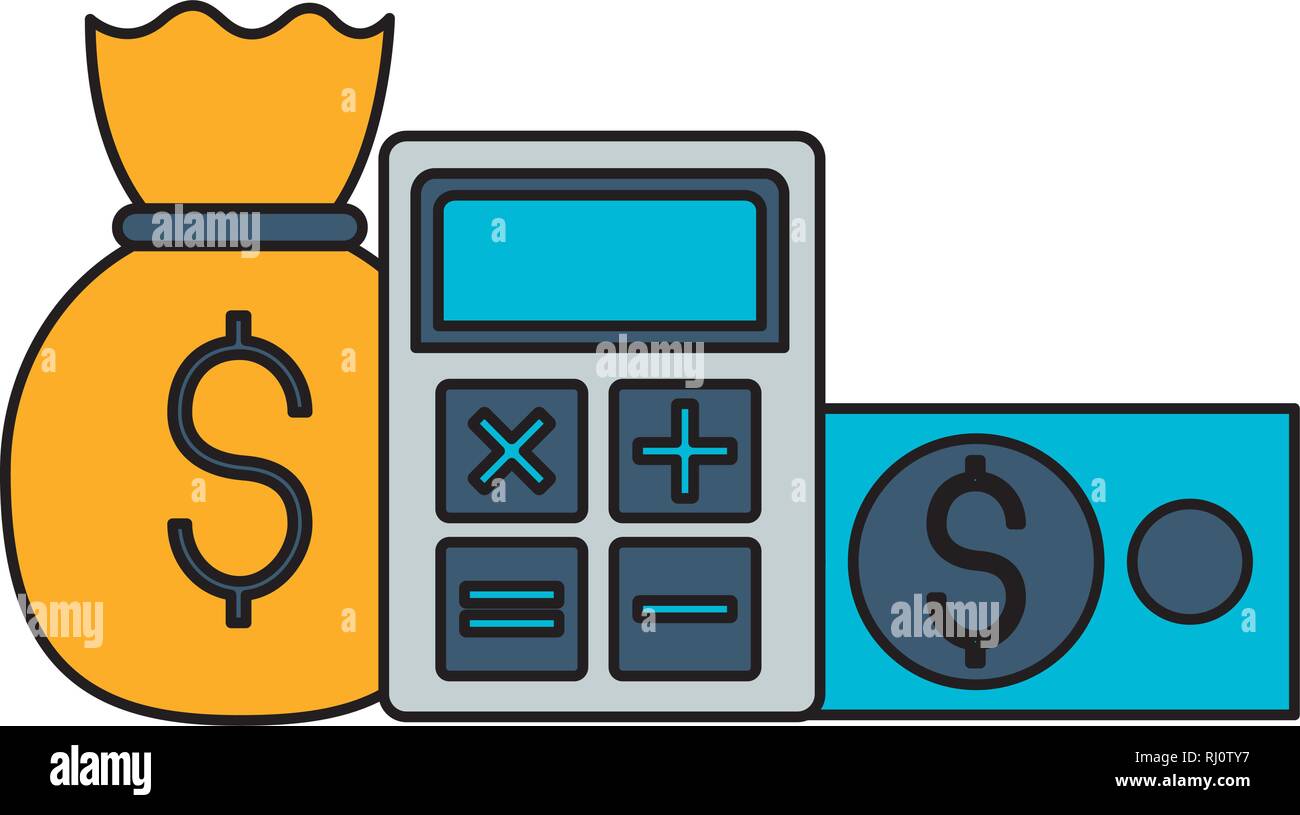 money bag calculator banknote Stock Vector Image & Art - Alamy