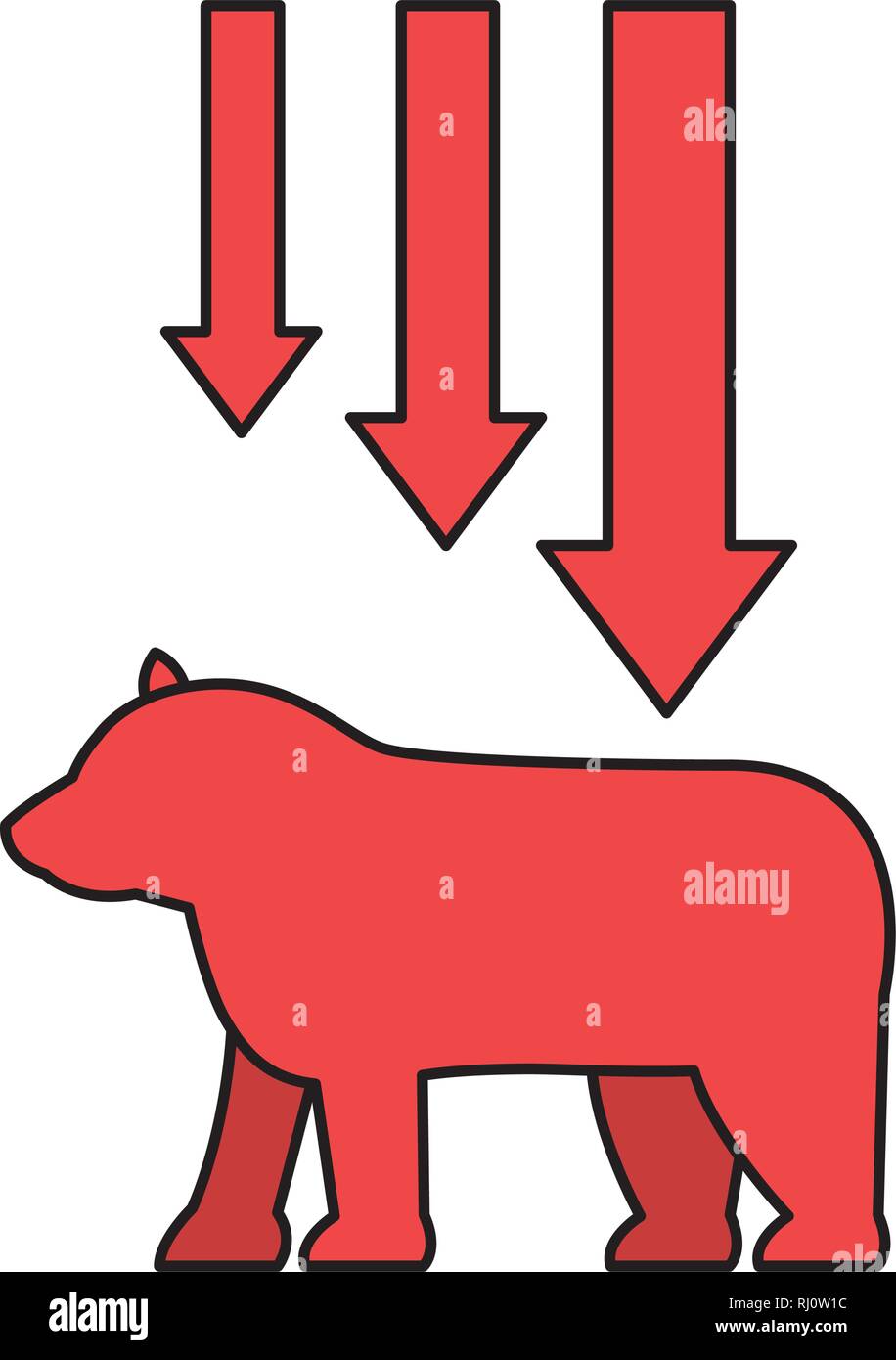 bear downtrend stock market symbol Stock Vector Image & Art - Alamy