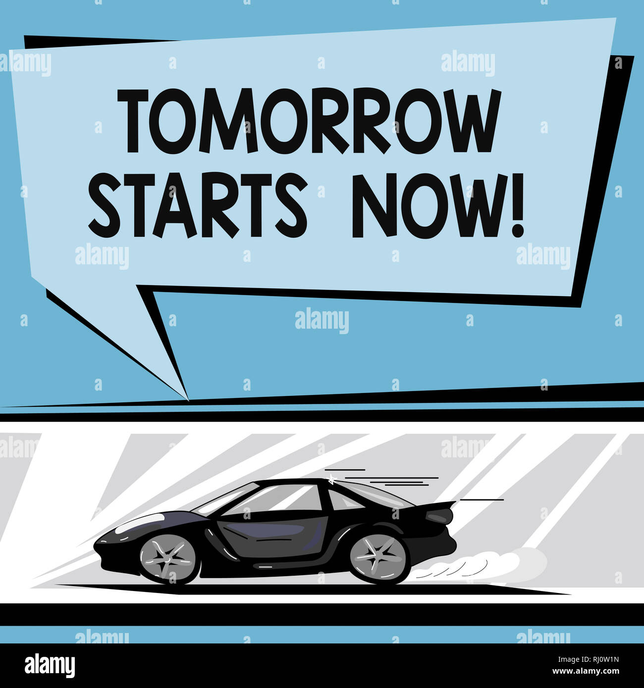 Writing note showing Tomorrow Starts Now. Business photo showcasing get ...