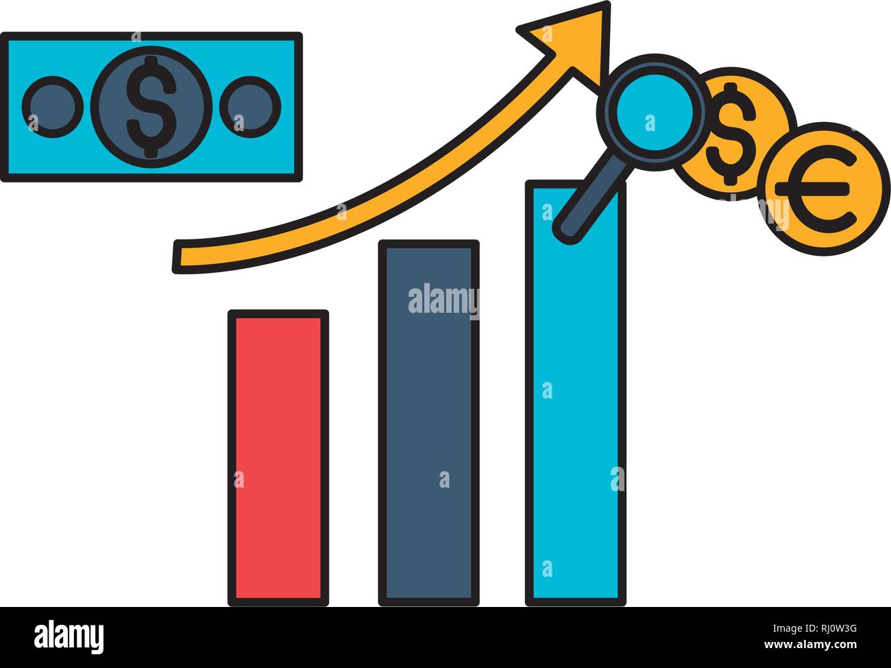 Gold stock market index graph Stock Vector Images - Alamy