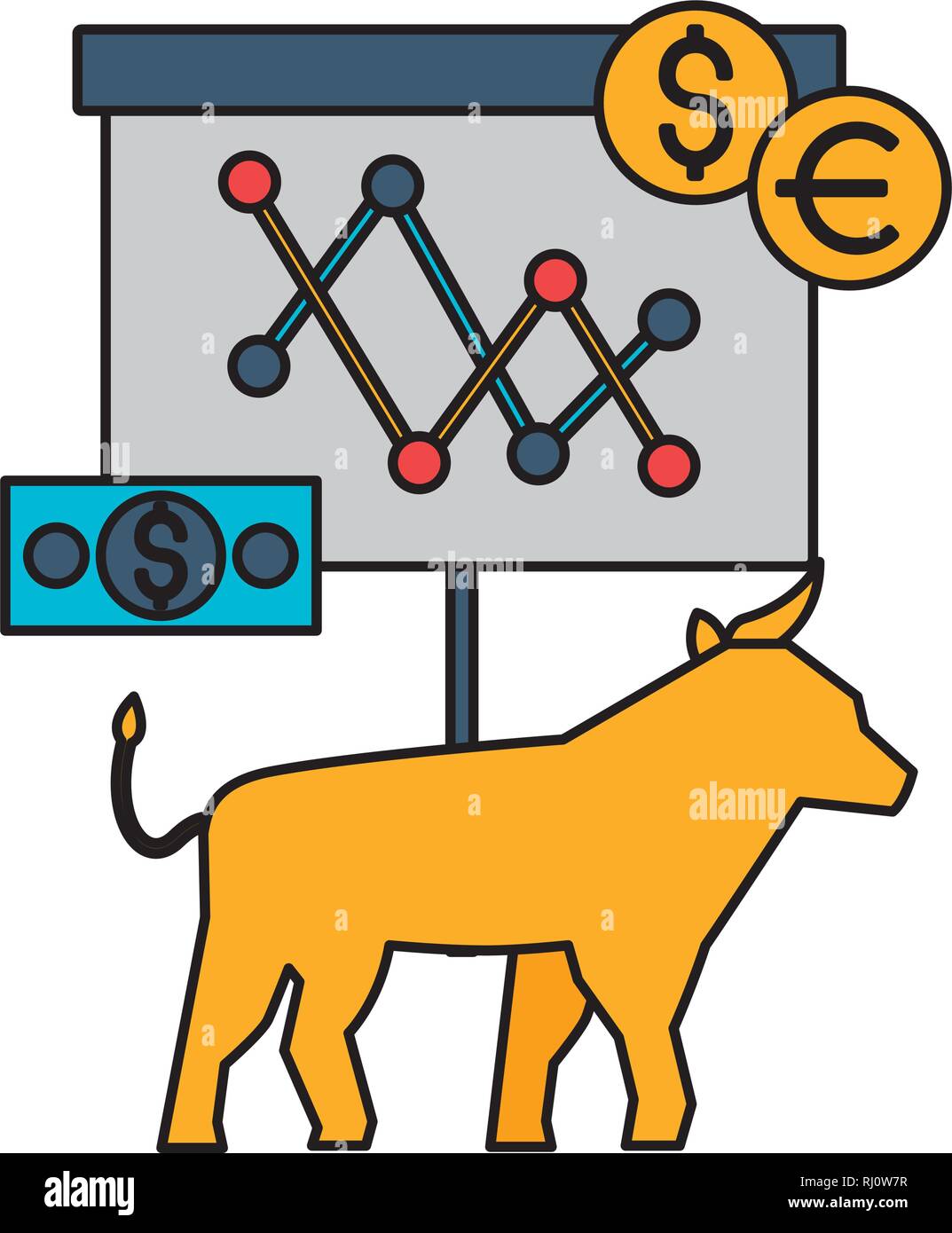 Stock market bull statue Stock Vector Images - Alamy