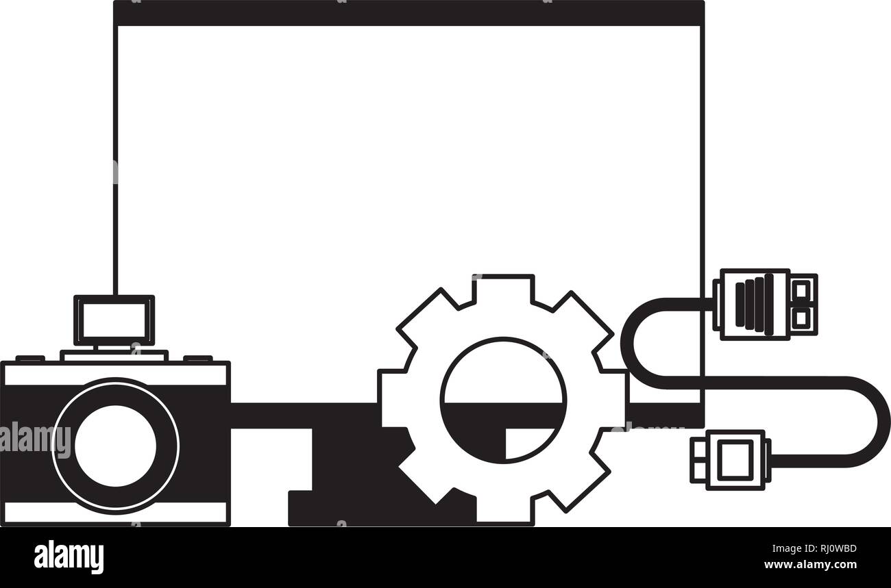 computer monitor camera gear cable connector Stock Vector Image & Art ...