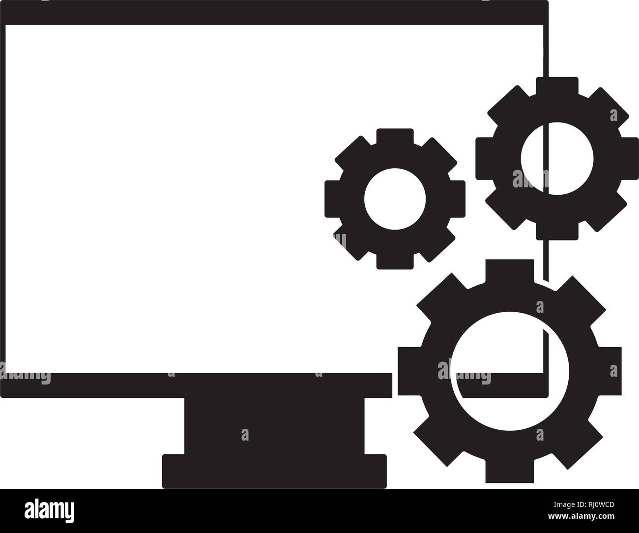 Screen gears symbol Stock Vector Images - Alamy