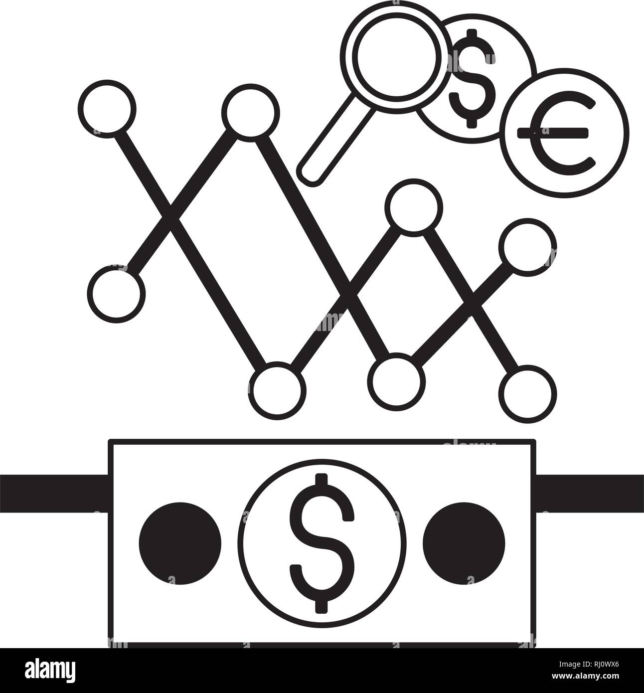 Chart and euro of banknotes Stock Vector Images - Alamy