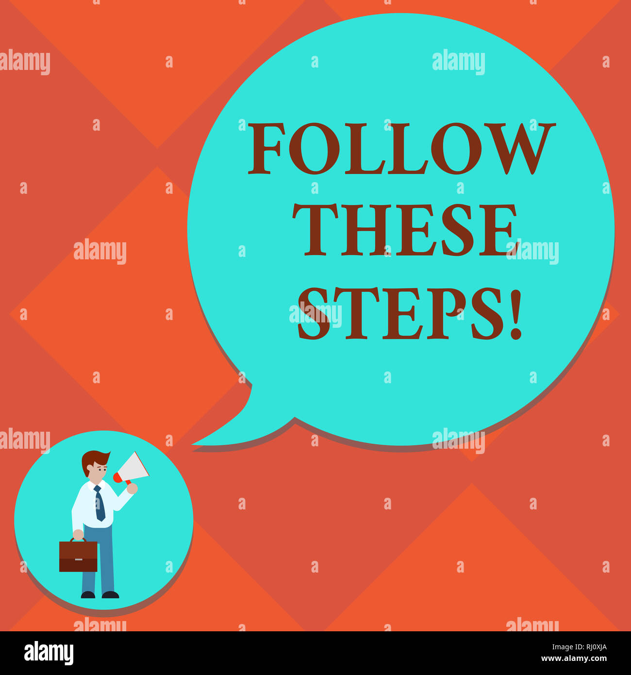 Handwriting text Follow These Steps. Concept meaning go through action ...