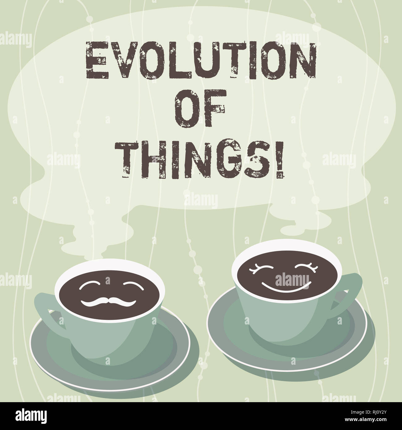 Handwriting text writing Evolution Of Things. Concept meaning process ...