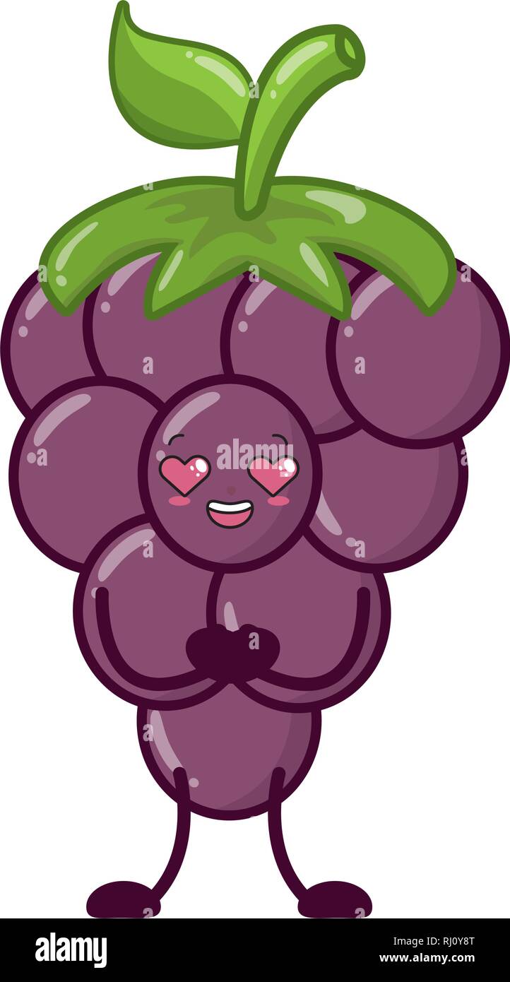 kawaii grapes cartoon character Stock Vector Image & Art - Alamy