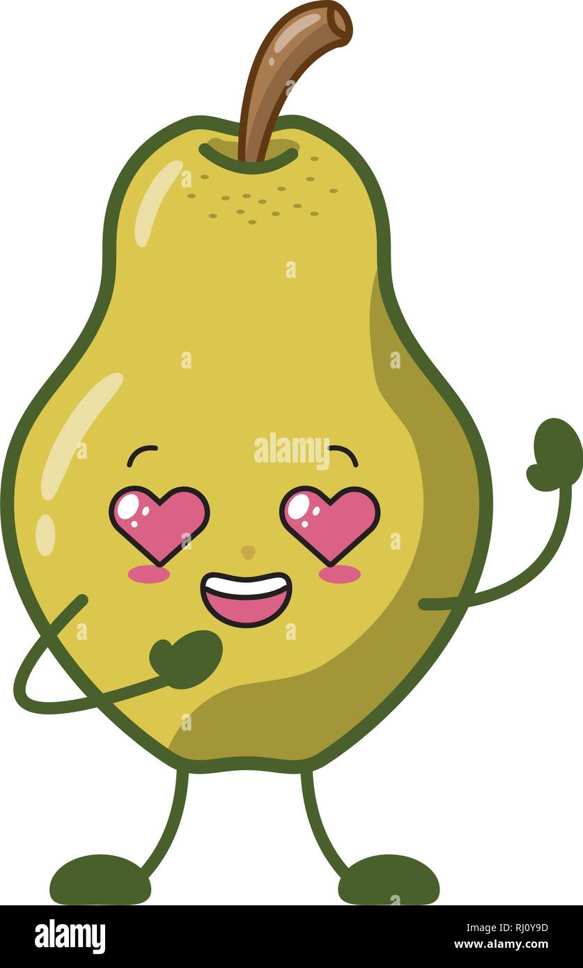 kawaii pear cartoon character Stock Vector Image & Art - Alamy