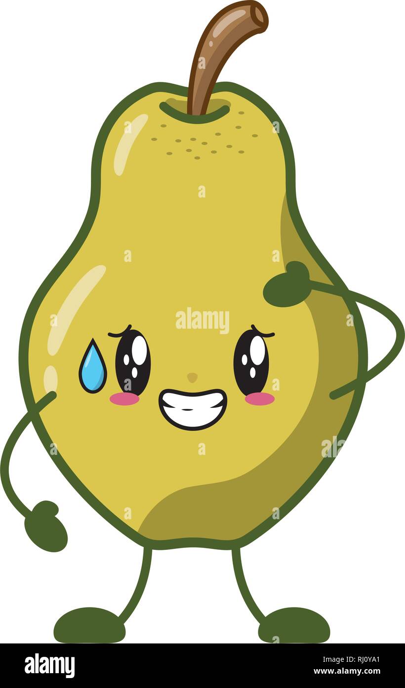 kawaii pear cartoon character Stock Vector Image & Art - Alamy