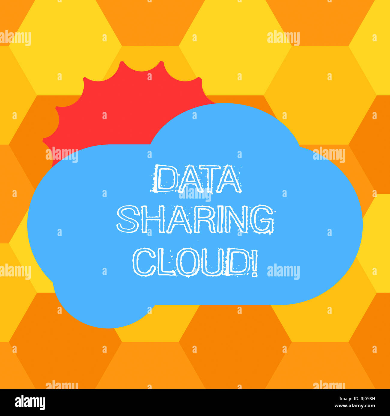 Handwriting text Data Sharing Cloud. Concept meaning using internet ...