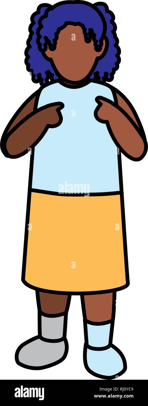 beautiful little black girl character vector illustration design Stock ...