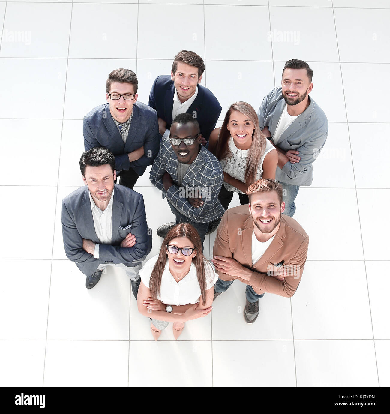 top view.successful multinational business team Stock Photo - Alamy