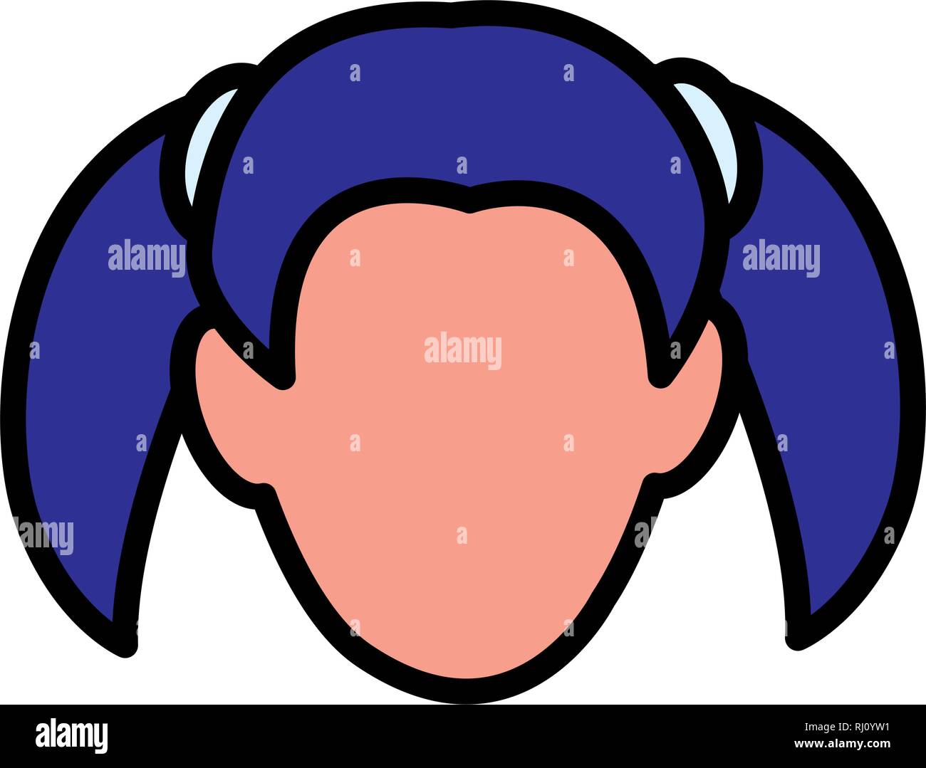 beautiful little girl head character vector illustration design Stock ...