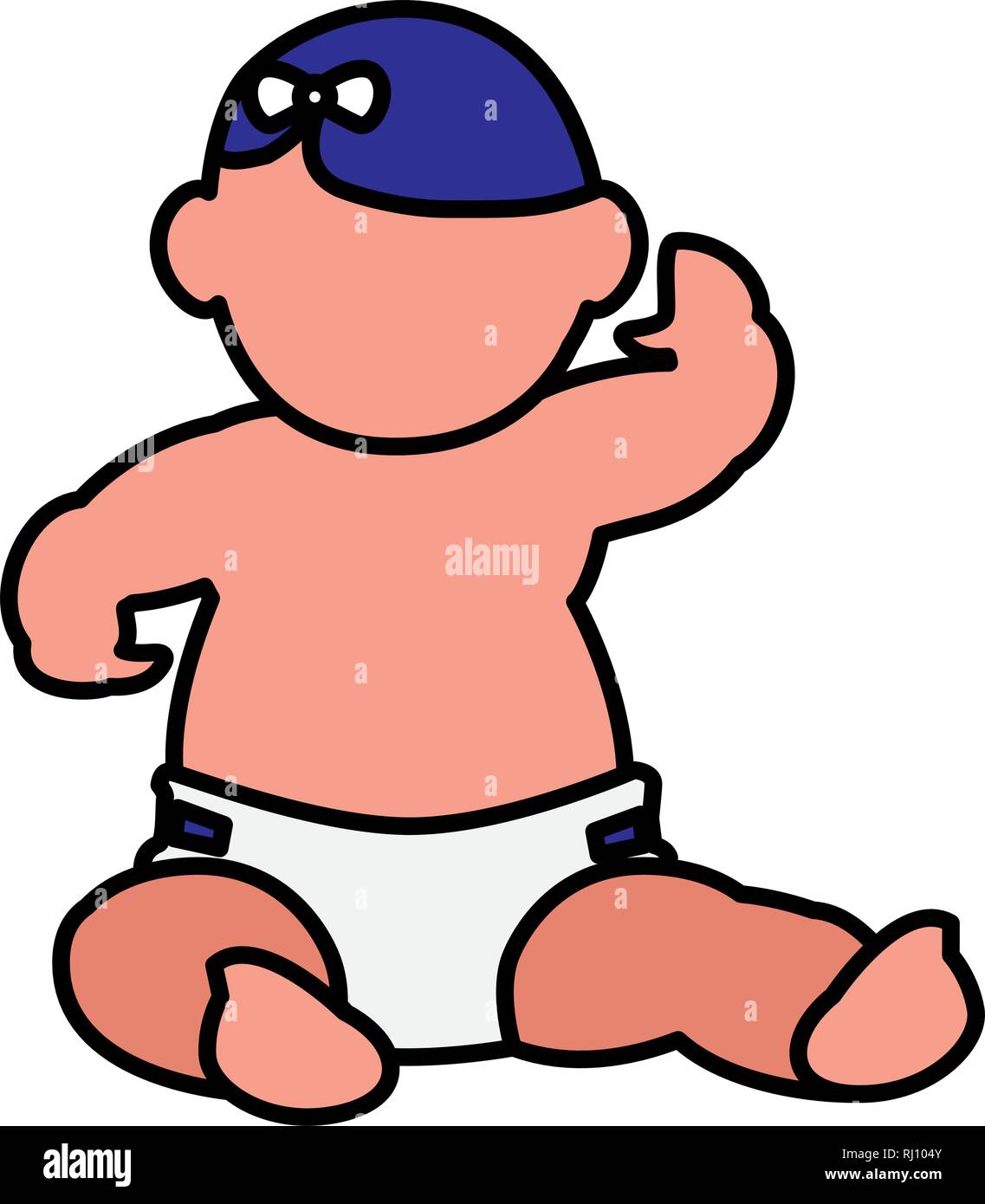 cute little girl baby character vector illustration design Stock Vector ...