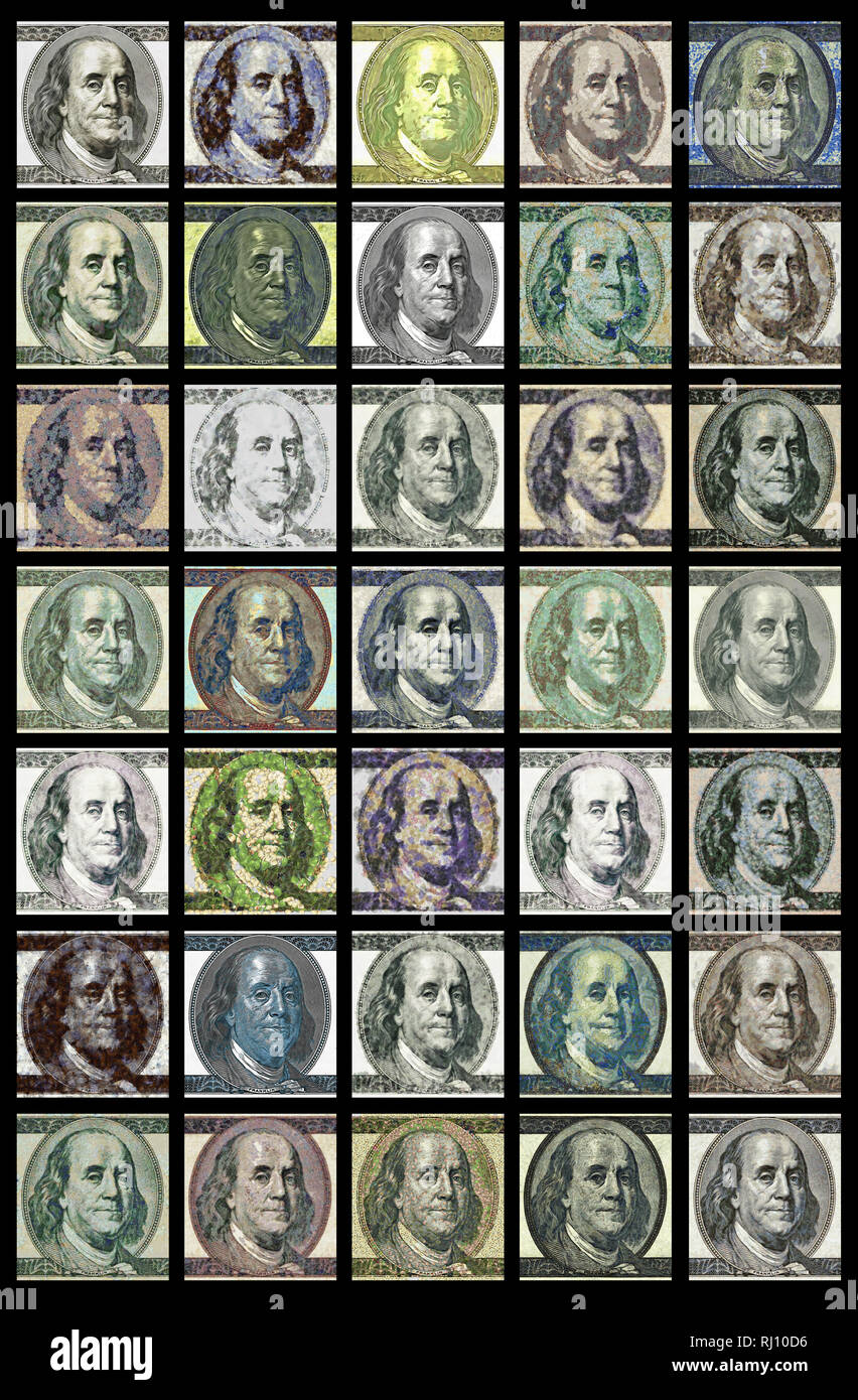 Benjamin franklin portrait color hi-res stock photography and images ...