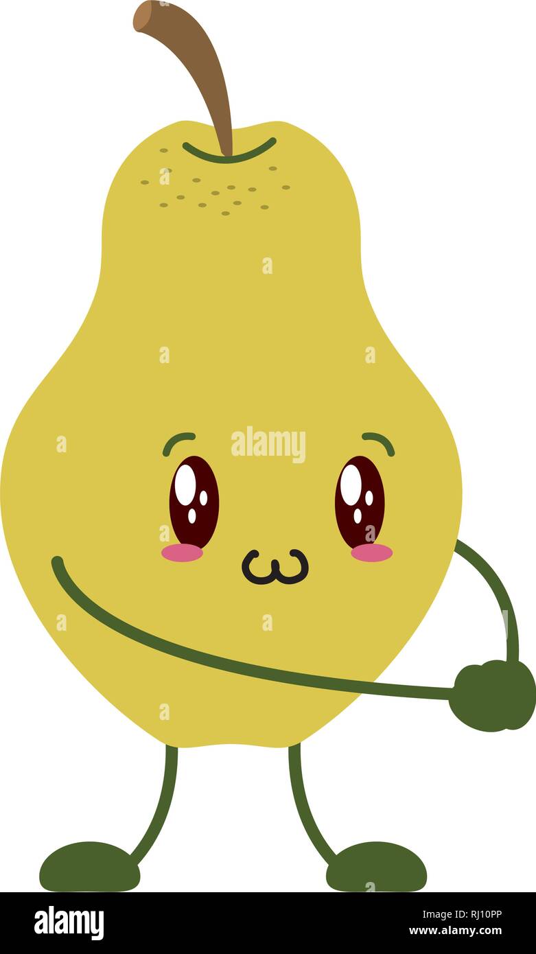 kawaii pear cartoon character Stock Vector Image & Art - Alamy