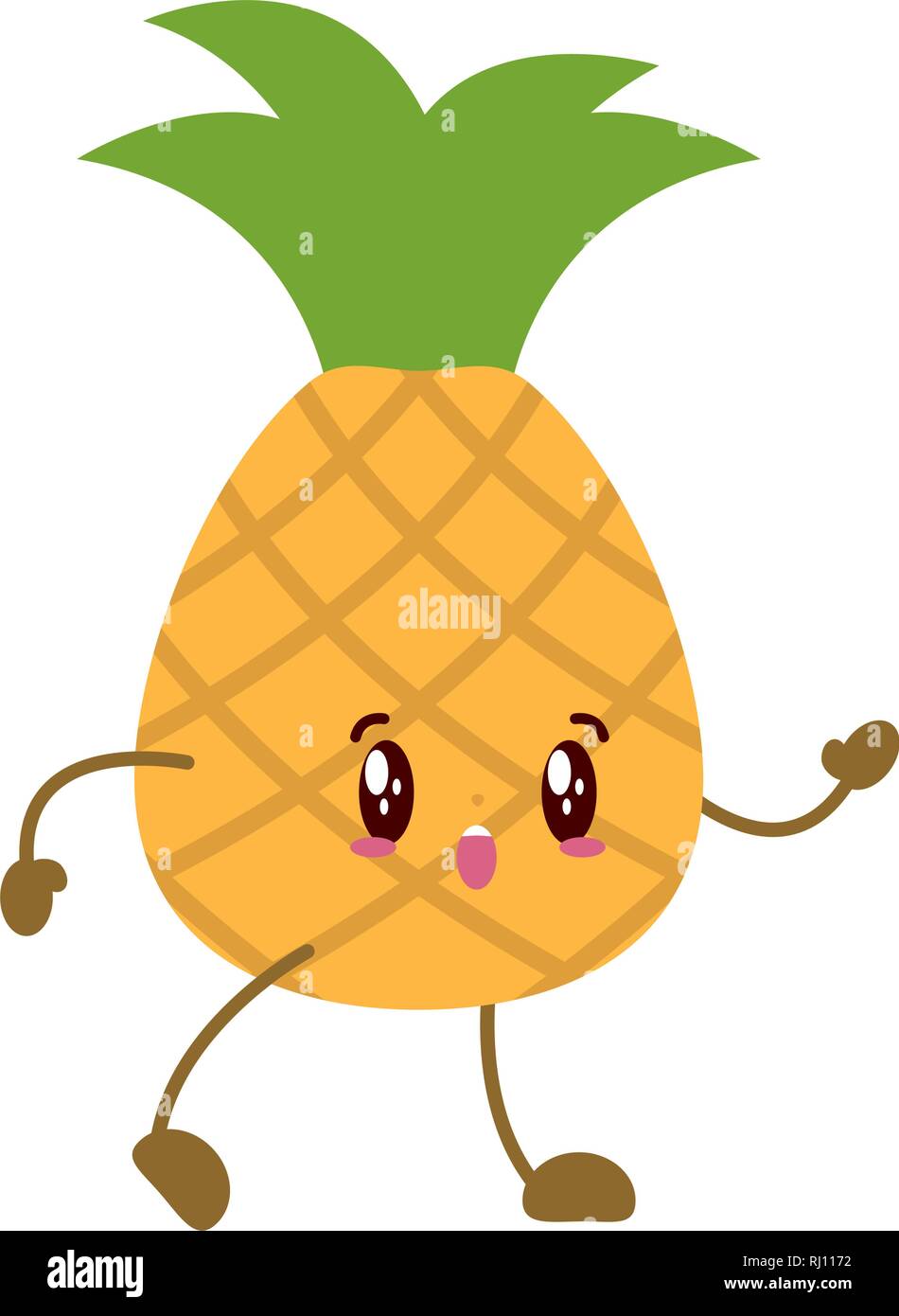 kawaii pineapple cartoon character Stock Vector Image & Art - Alamy