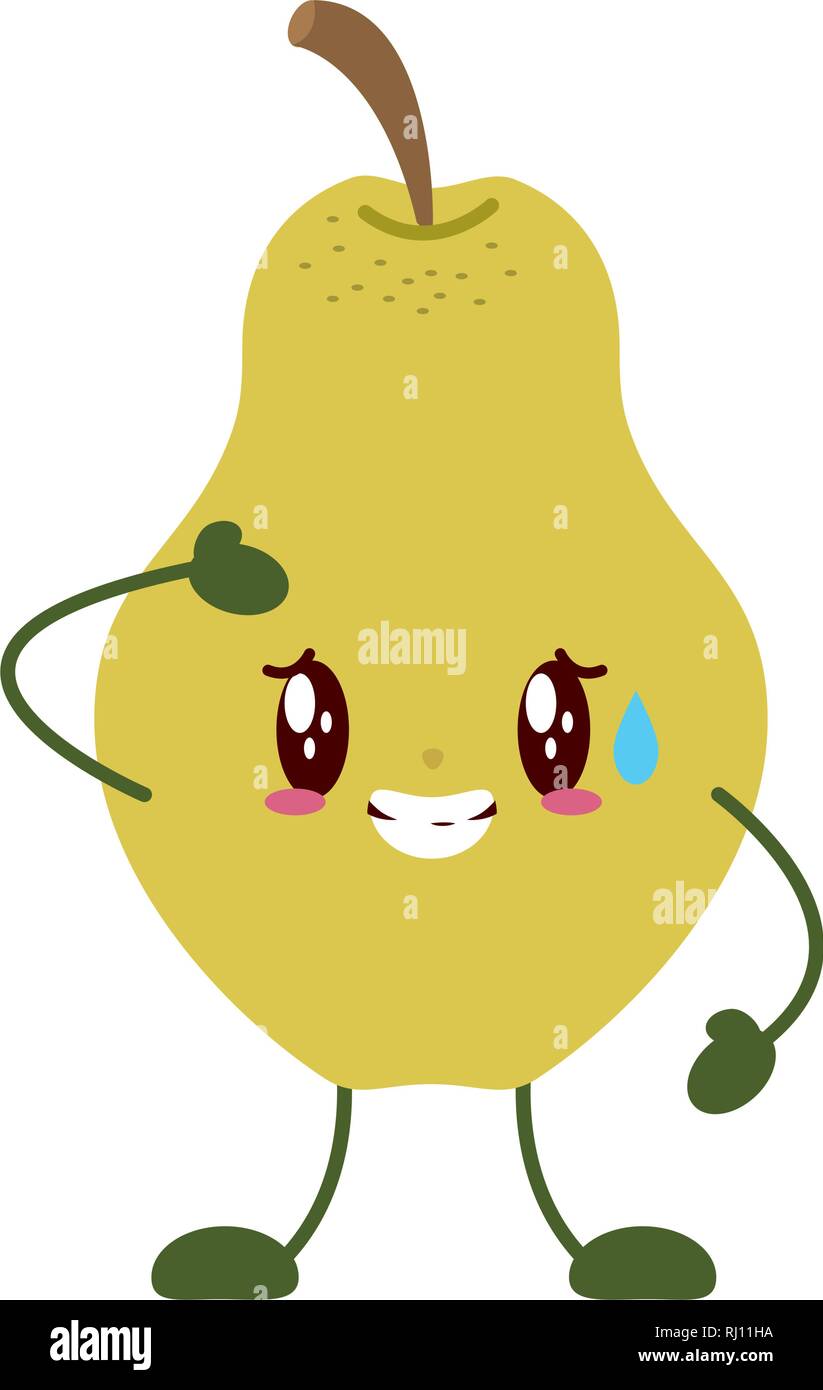 kawaii pear cartoon character Stock Vector Image & Art - Alamy