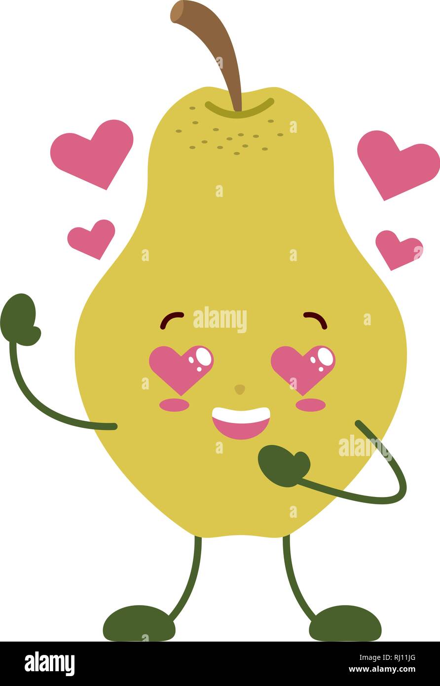 kawaii pear cartoon character Stock Vector Image & Art - Alamy
