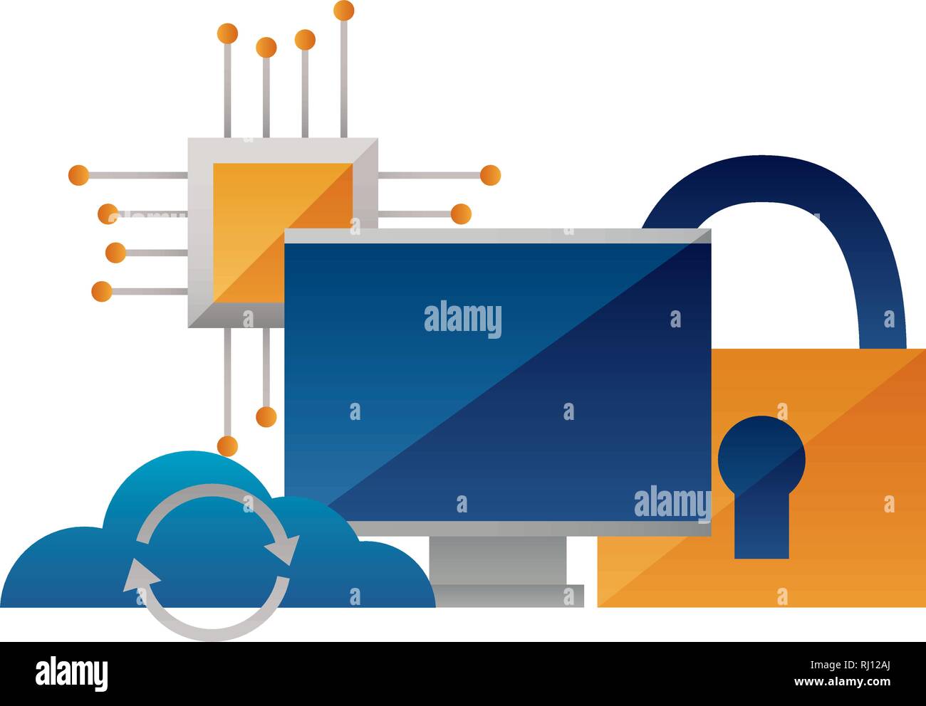 cloud computing monitor processor security Stock Vector Image & Art - Alamy