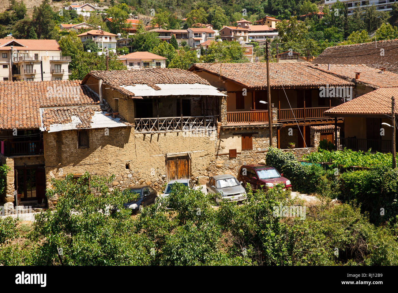 Old and new houses in Kakopetria village, Cyprus Stock Photo - Alamy