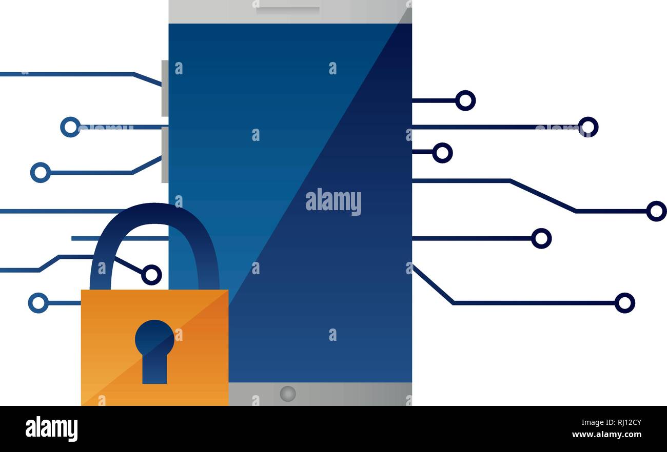smartphone data security circuit Stock Vector Image & Art - Alamy