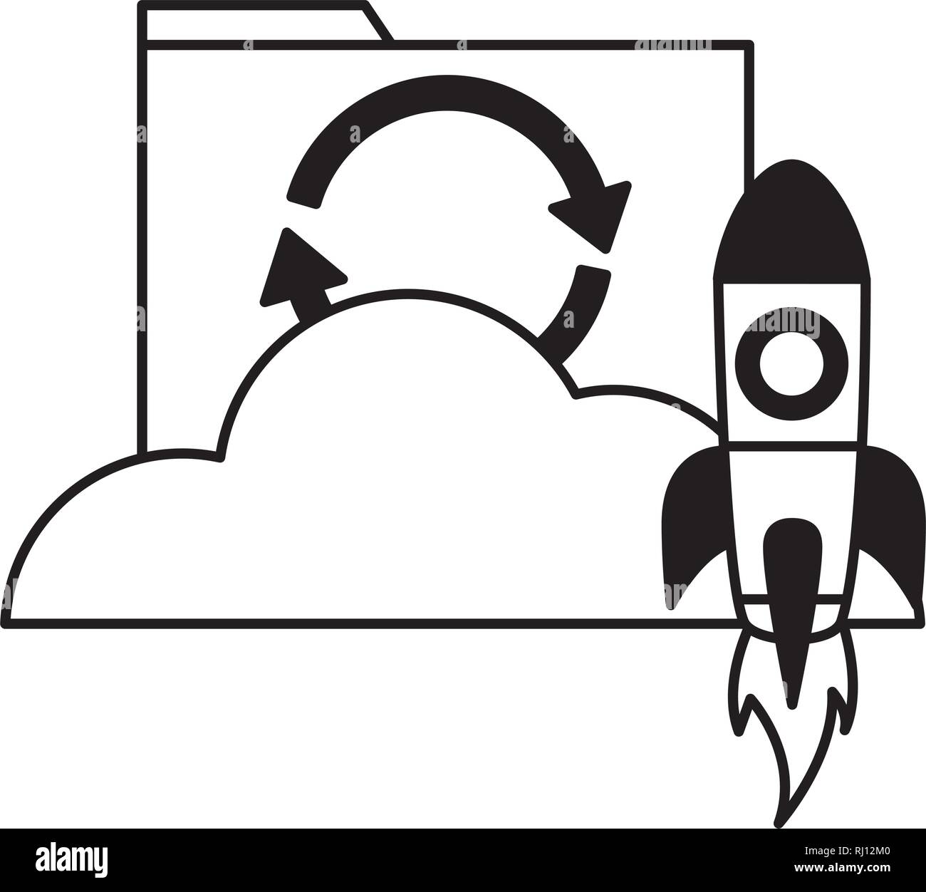 cloud computing file data rocket Stock Vector Image & Art - Alamy