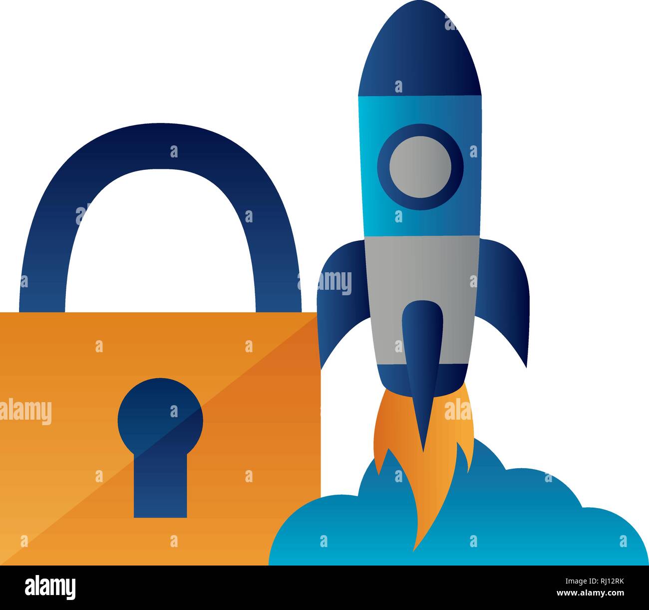 security rocket launching startup Stock Vector Image & Art - Alamy