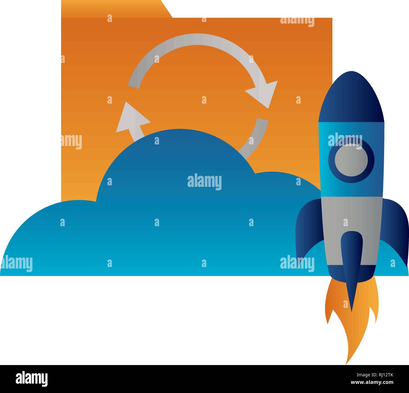 Cloud computing rocket vector hi-res stock photography and images - Alamy