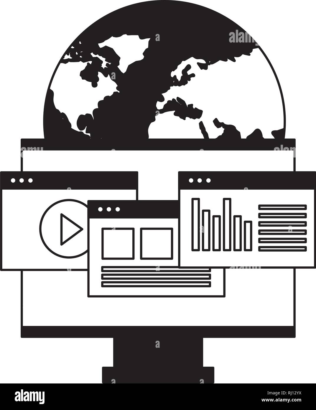world computer monitor website digital Stock Vector Image & Art - Alamy