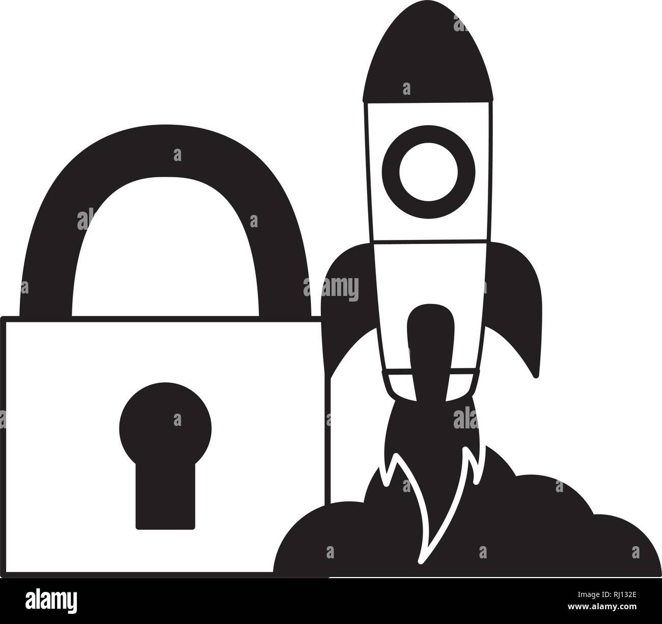 security rocket launching startup Stock Vector Image & Art - Alamy