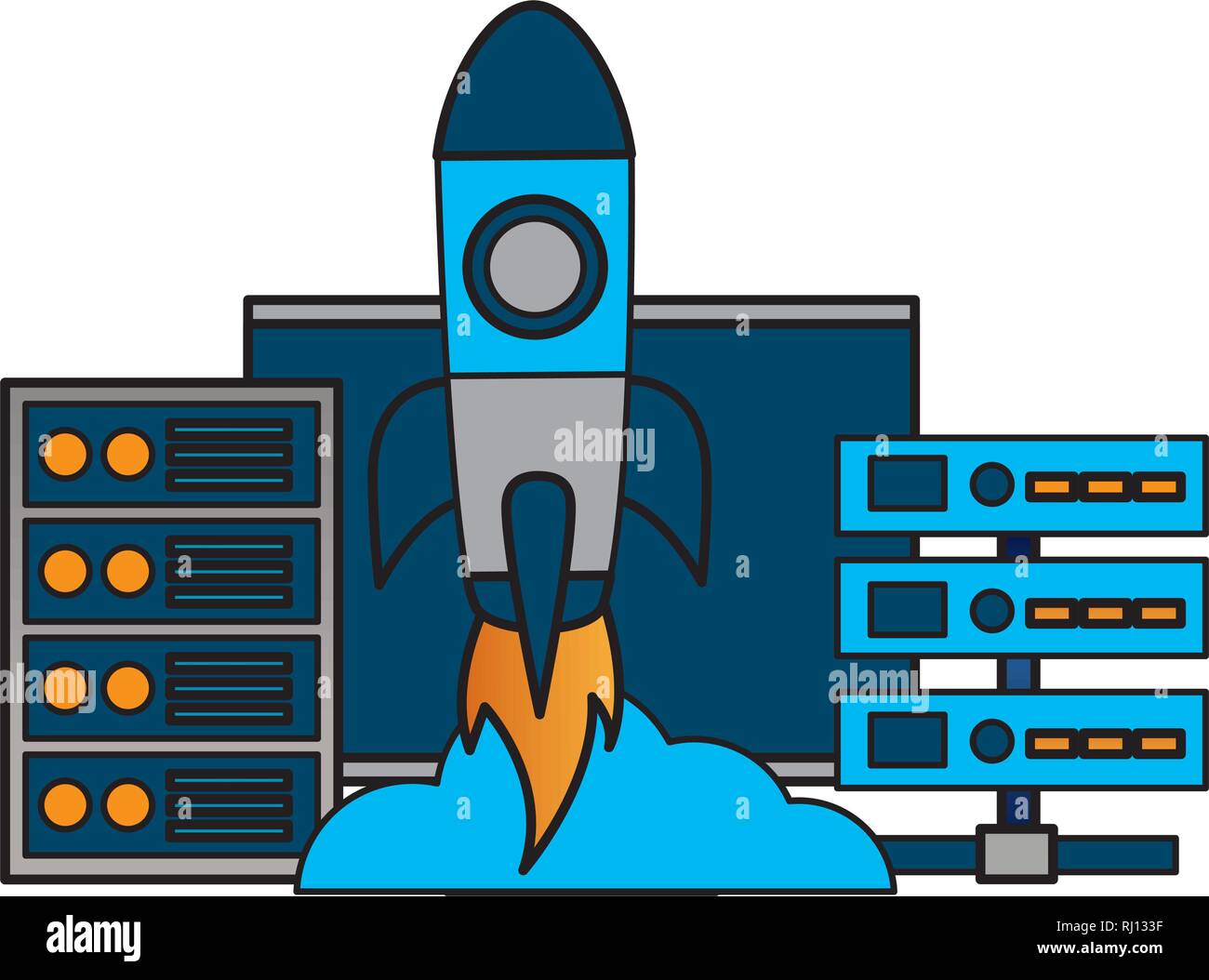 computer database center cpu startup Stock Vector Image & Art - Alamy