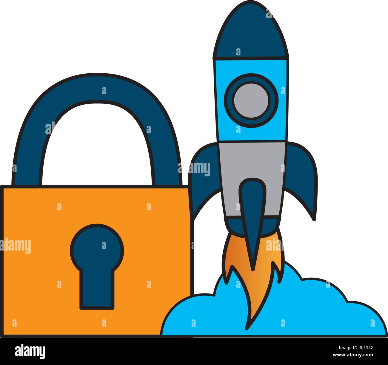 security rocket launching startup Stock Vector Image & Art - Alamy