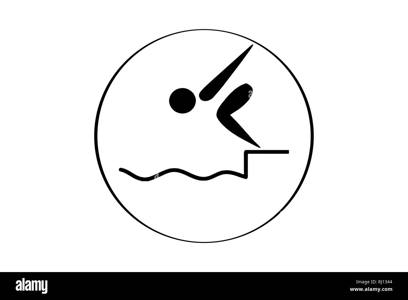 dip in pool icon black isolated on white background Stock Photo - Alamy