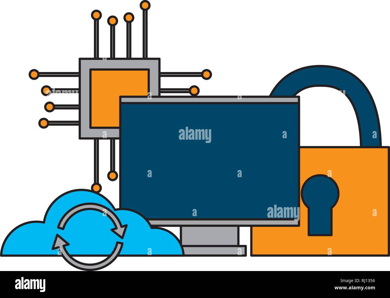 cloud computing monitor processor security Stock Vector Image & Art - Alamy