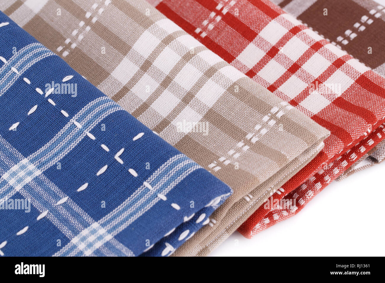 Colorful kitchen towels closeup picture Stock Photo - Alamy