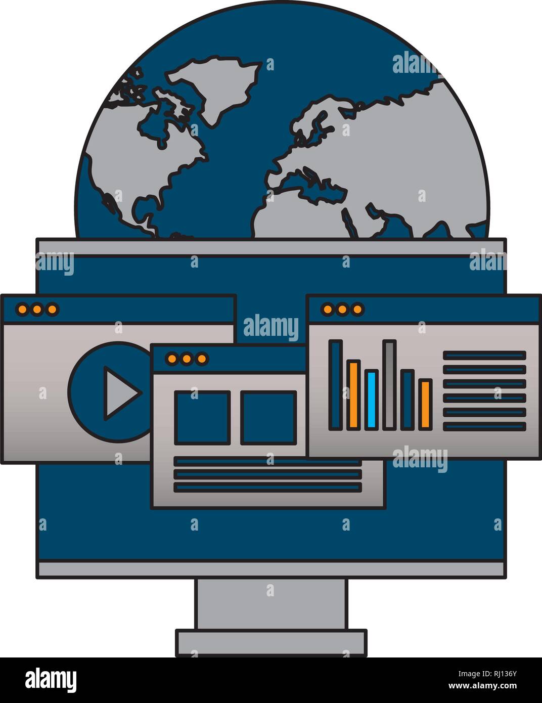 Work computer tourism Stock Vector Images - Alamy